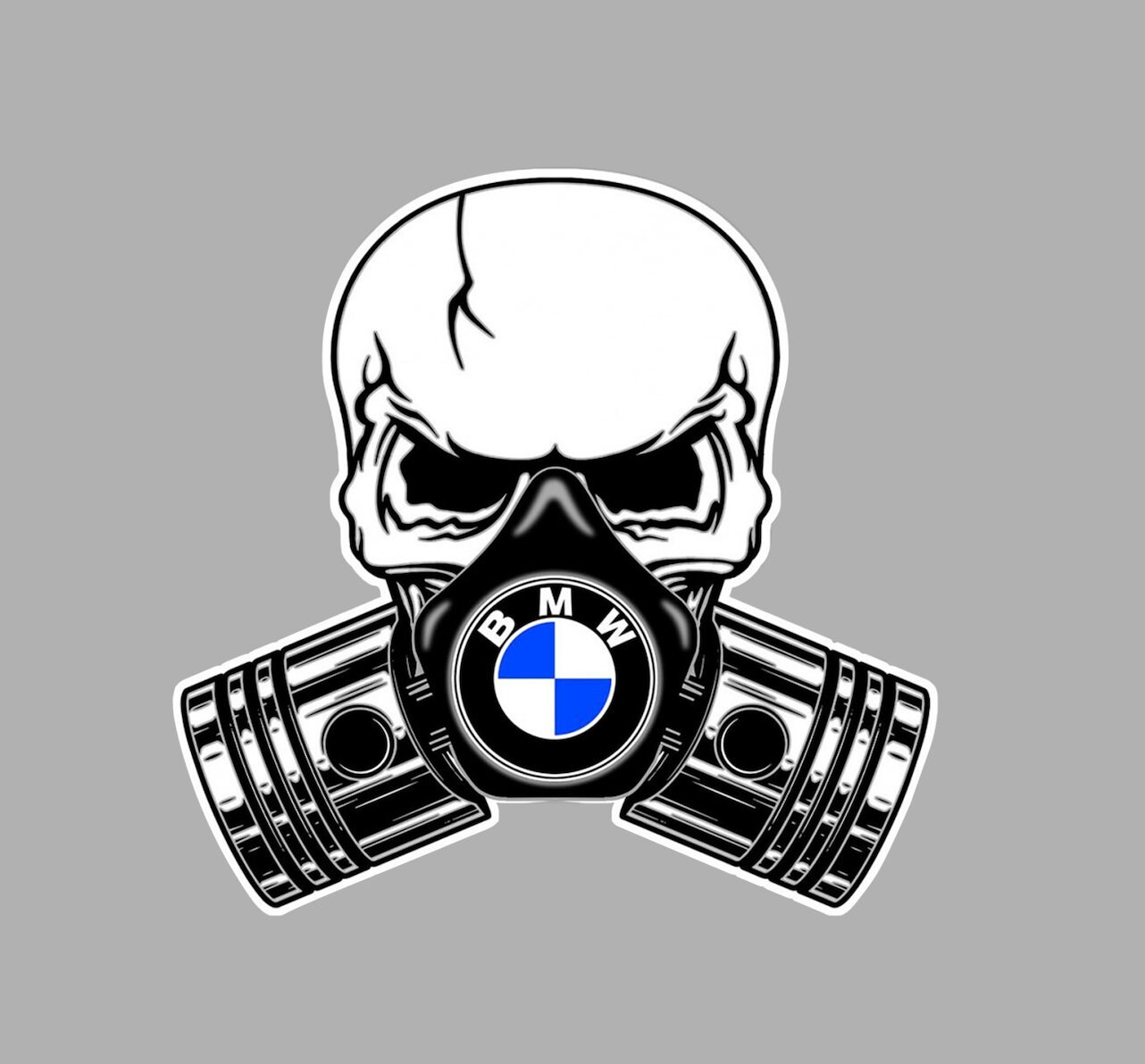 BMW Car Decal Magnet, Skull and Logo 5 5 - Etsy