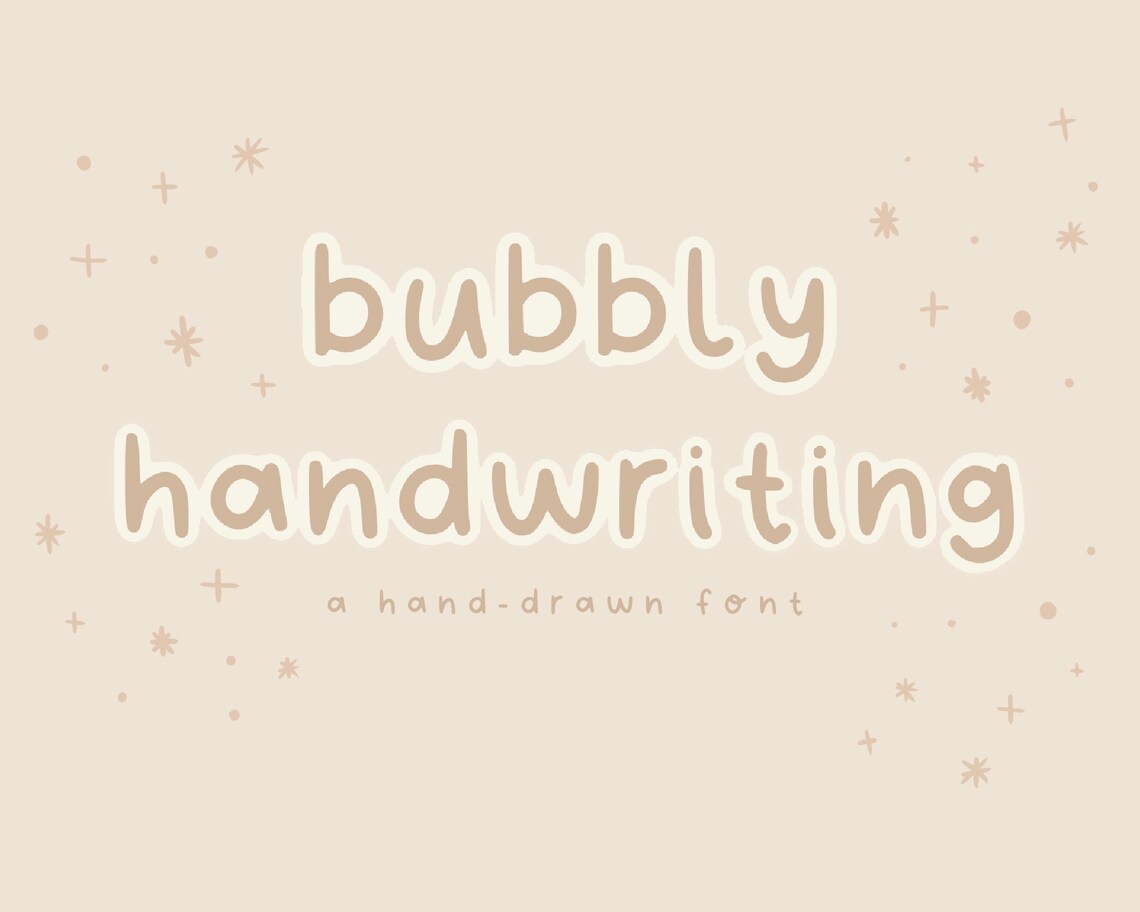 Bubbly Handwriting Font Cute & Simple Hand-drawn Digital - Etsy