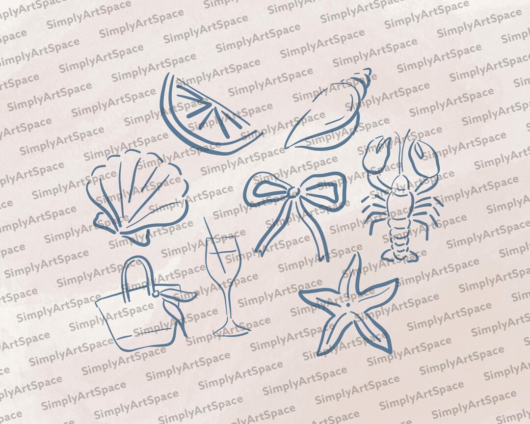 8 Pack Coastal Art SVG - Digital Download SVG File - Etsy