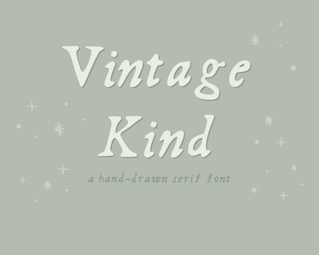 Vintage Kind Font | Cute & Simple Hand-drawn Digital Font - Etsy
