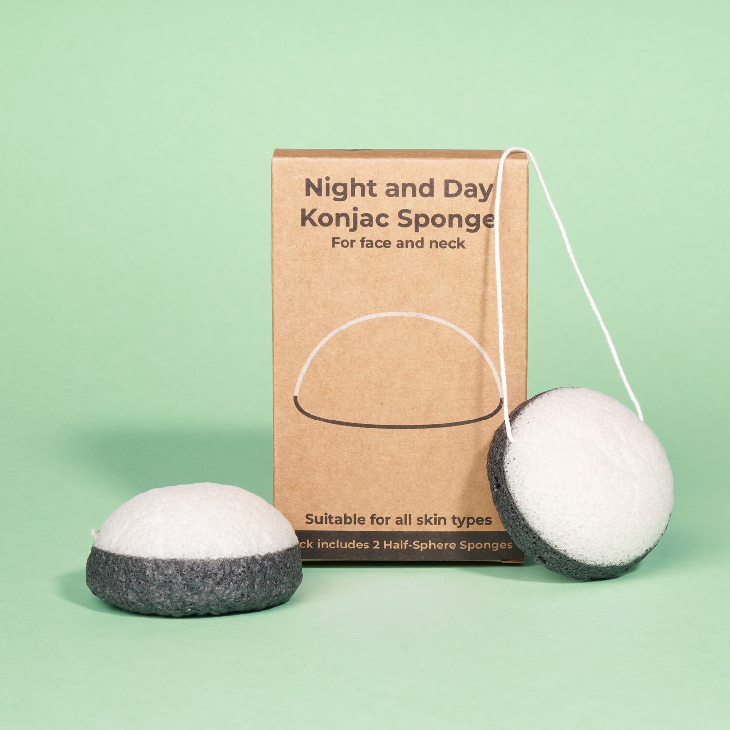 QiEco Konjac Facial Sponge / Natural / 2 Pack Dual Sided | Etsy