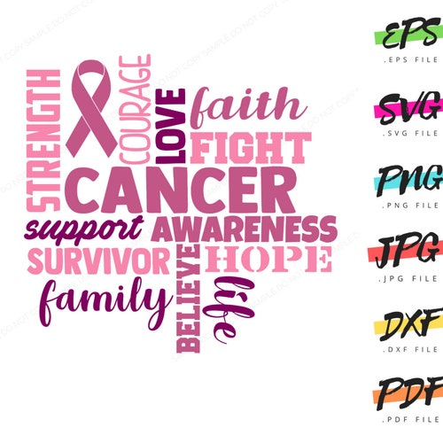 Pink Cancer Ribbon Svg. Awareness Ribbon Svg Bundle. Breast - Etsy