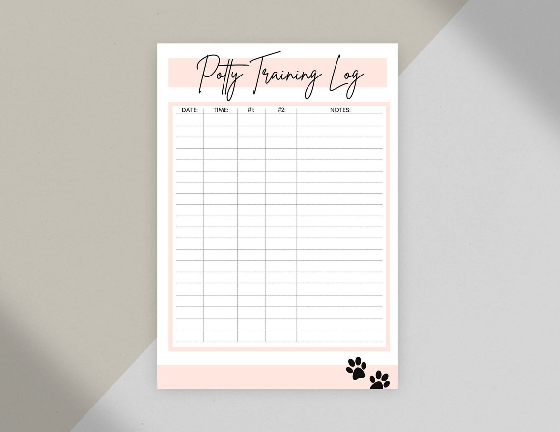 Puppy Potty Training Log Tracker 8.5x11 | Instant Printable Download ...
