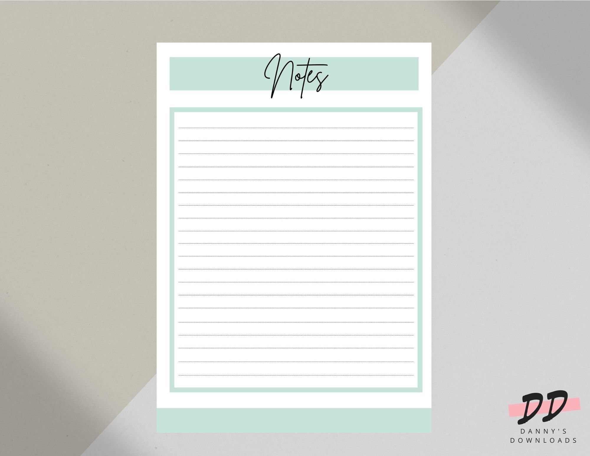 Printable Notes Page 8.5x11 Instant Download PDF Lined Notes - Etsy