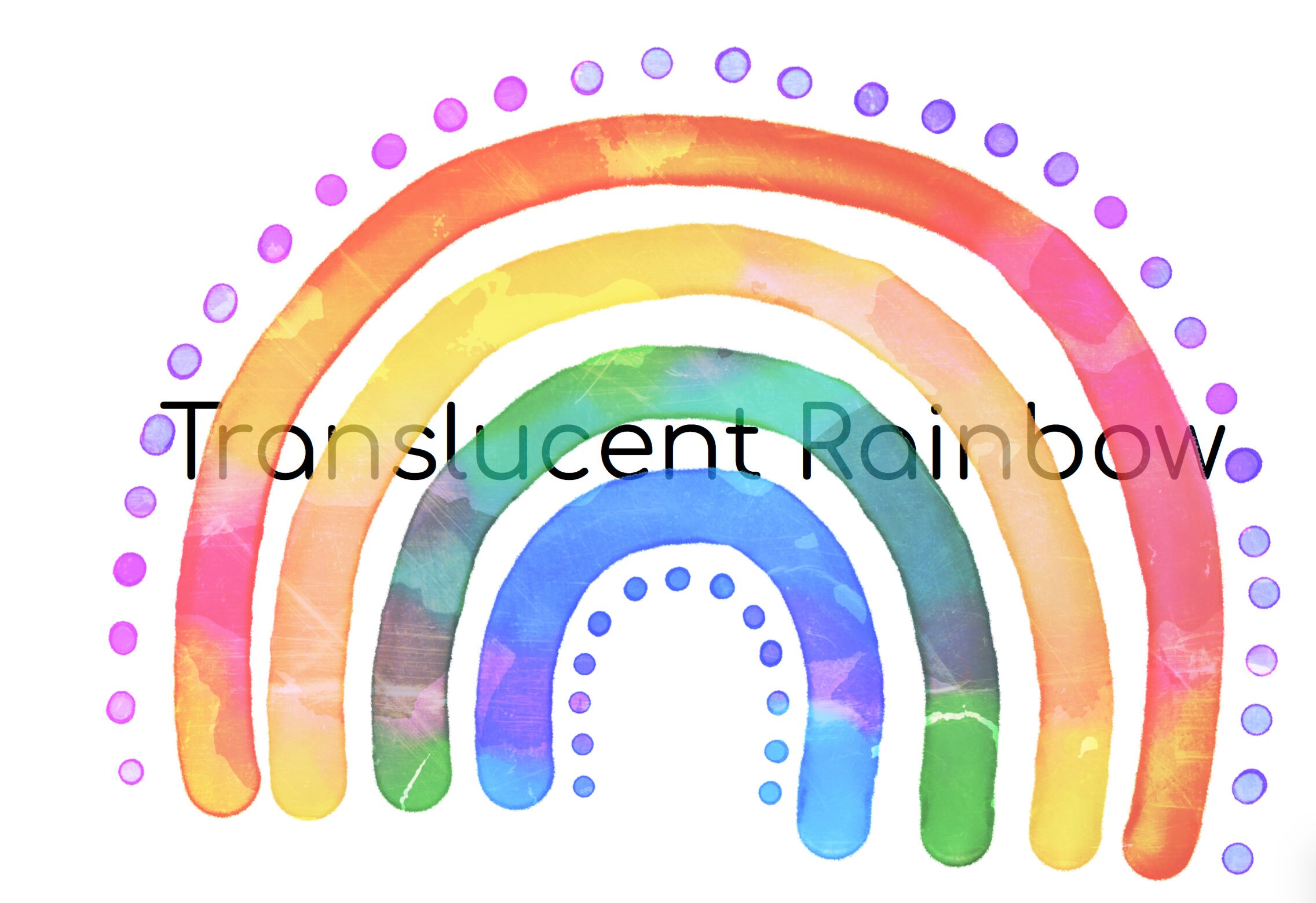 Cute Rainbow Watercolor Clipart PNG Premium Painted Instant - Etsy