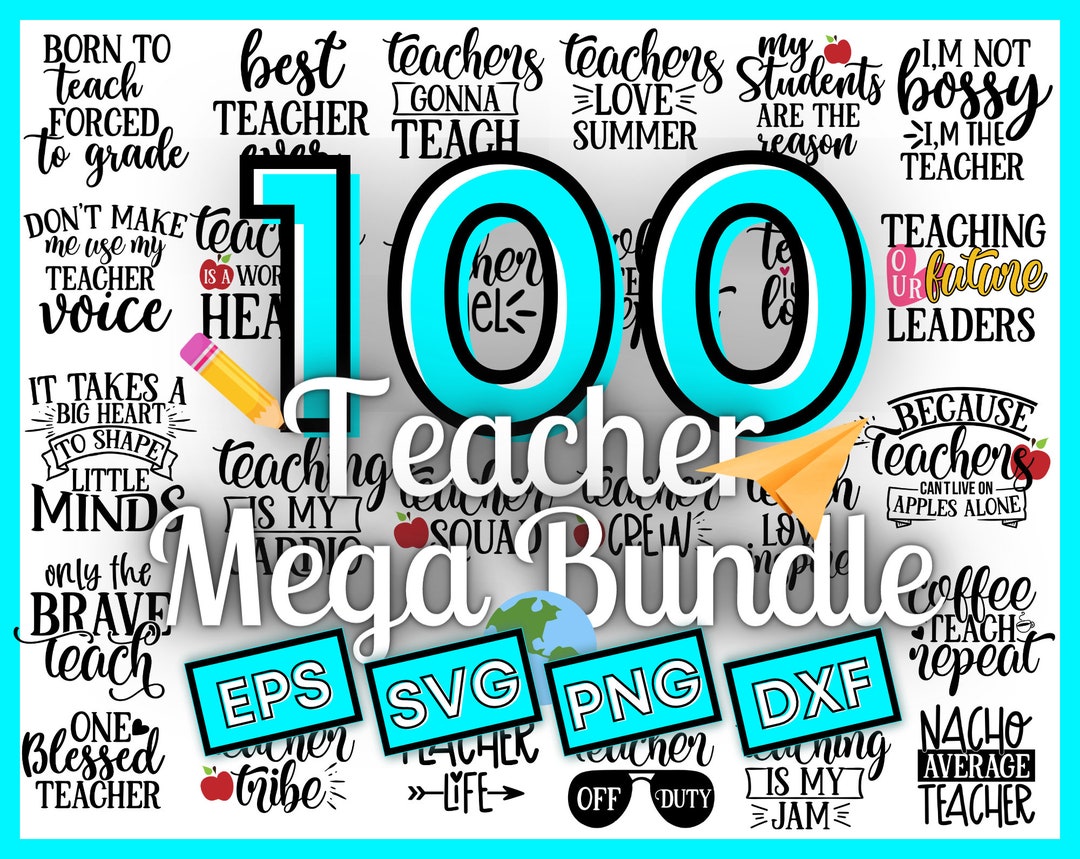 Mega Teacher Bundle | Premium SVG, Instant Graphic Download | Funny ...