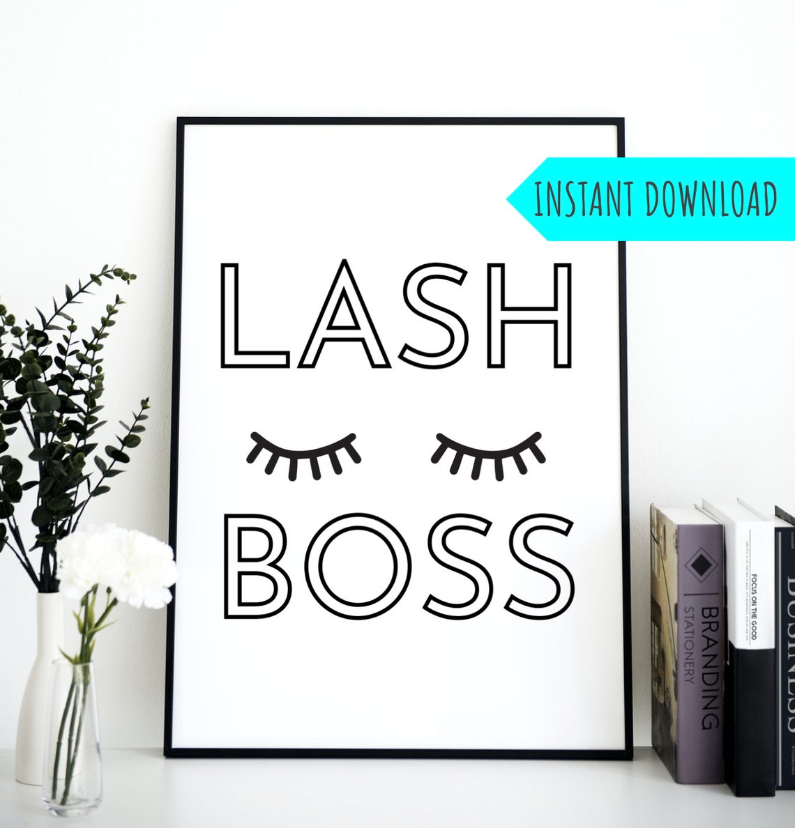 Lash Boss Graphic Instant Download Print cute girl eyelash | Etsy