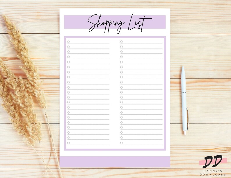 Printable Shopping List 8.5x11 Instant Download PDF Simple - Etsy