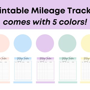 Printable Mileage Tracker 8.5x11 | Instant Download PDF Mile Log, Car ...