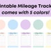 Printable Mileage Tracker 8.5x11 Instant Download PDF Mile Log, Car ...