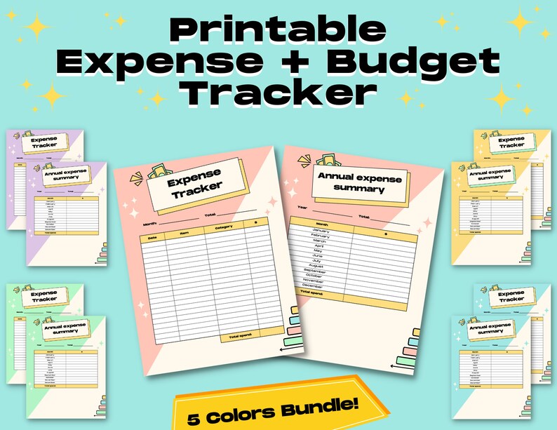 Expense Tracker BUNDLE 8.5x11 Printable Instant Download - Etsy