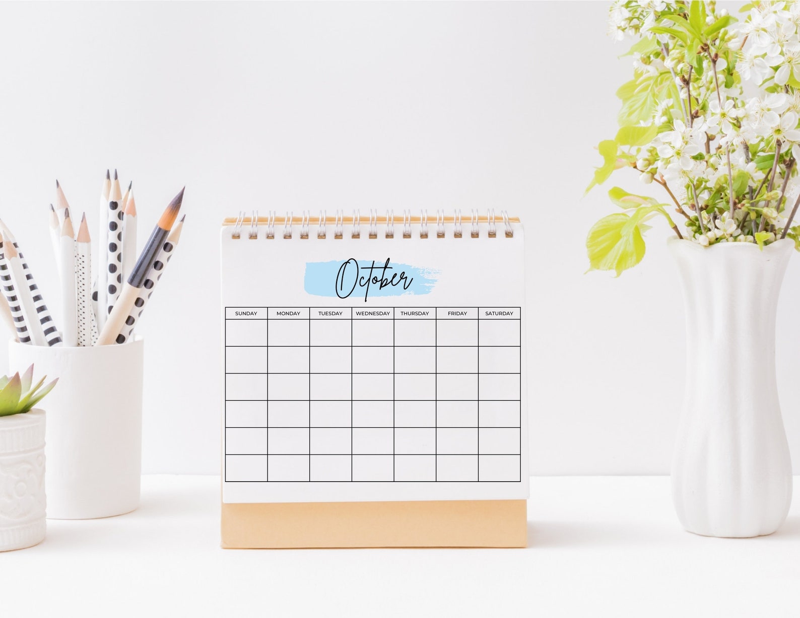 Blank Monthly Calendar 11x8.5 | Instant Printable Download PDF ...