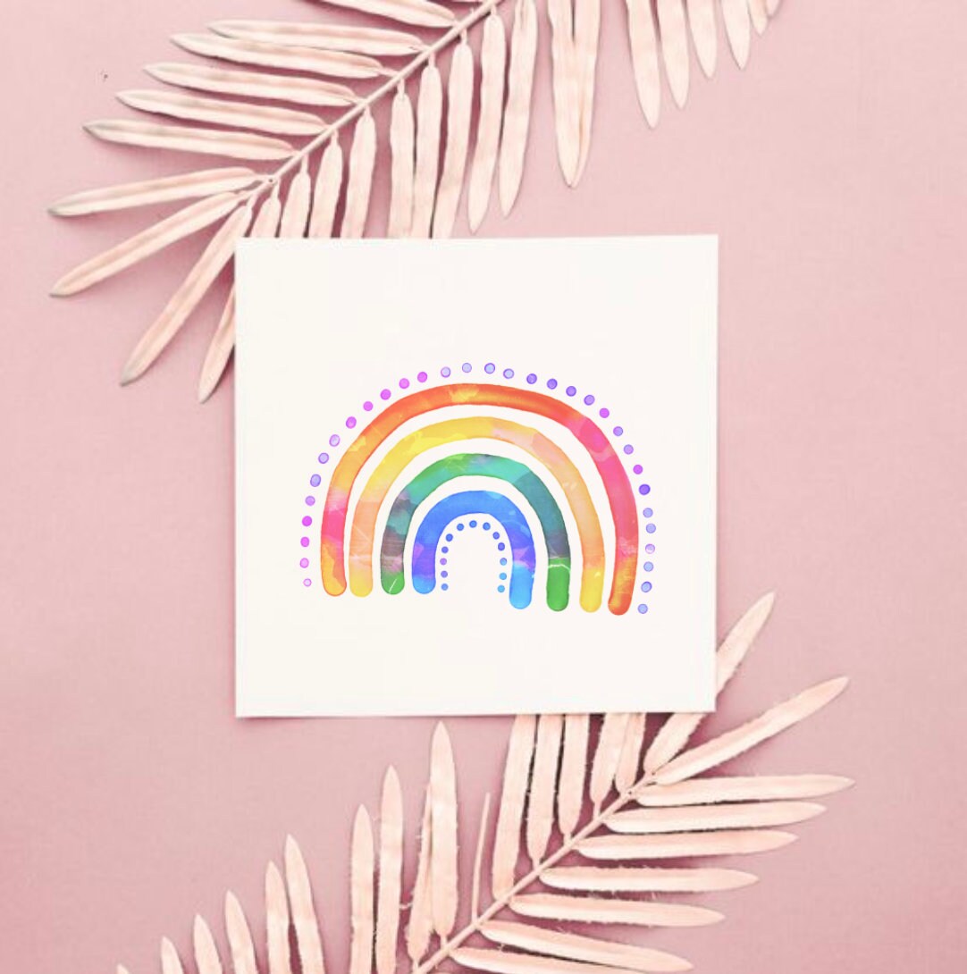 Cute Rainbow Watercolor Clipart PNG Premium Painted Instant - Etsy