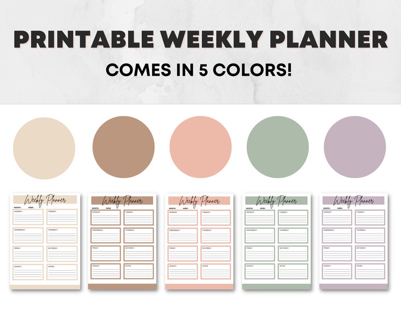 Printable Weekly Planner 8.5x11 Instant Download Blank to - Etsy
