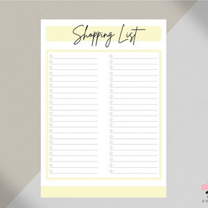 Printable Shopping List 8.5x11 | Instant Download PDF Simple Grocery ...