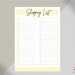 Printable Shopping List 8.5x11 Instant Download PDF Simple Grocery List ...