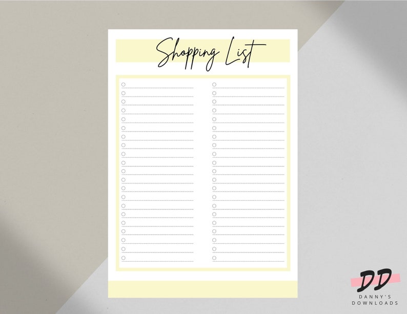 Printable Shopping List 8.5x11 Instant Download PDF Simple - Etsy