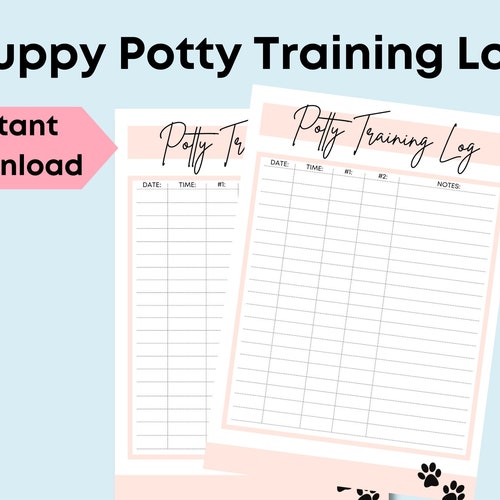 Puppy Potty Training Log Tracker 8.5x11 Instant Printable - Etsy
