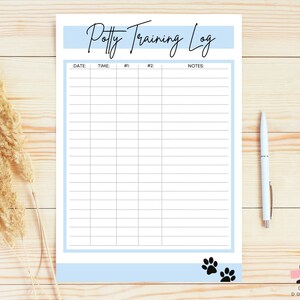 Puppy Potty Training Log Tracker 8.5x11 | Instant Printable Download ...