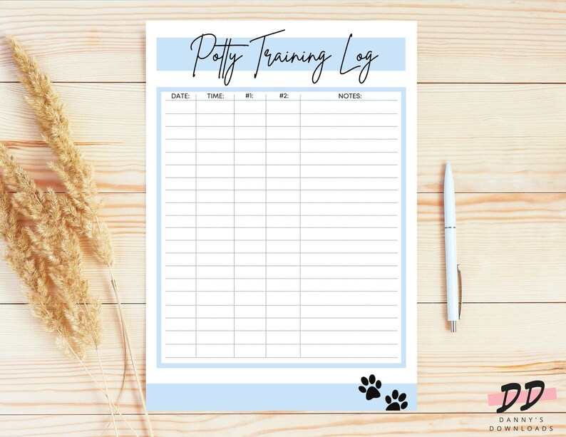 Puppy Potty Training Log Tracker 8.5x11 Instant Printable - Etsy