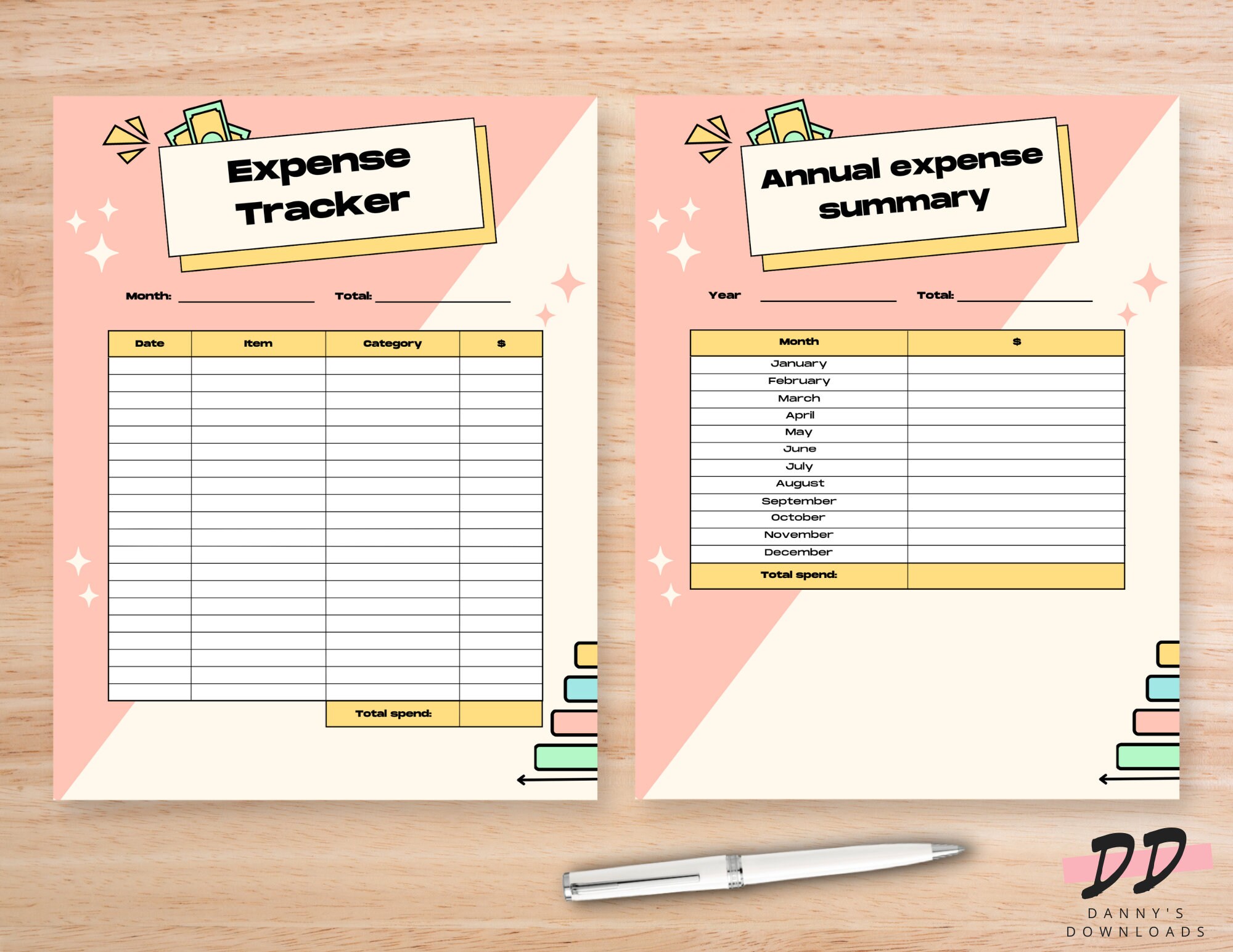 Expense Tracker BUNDLE 8.5x11 Printable Instant Download - Etsy