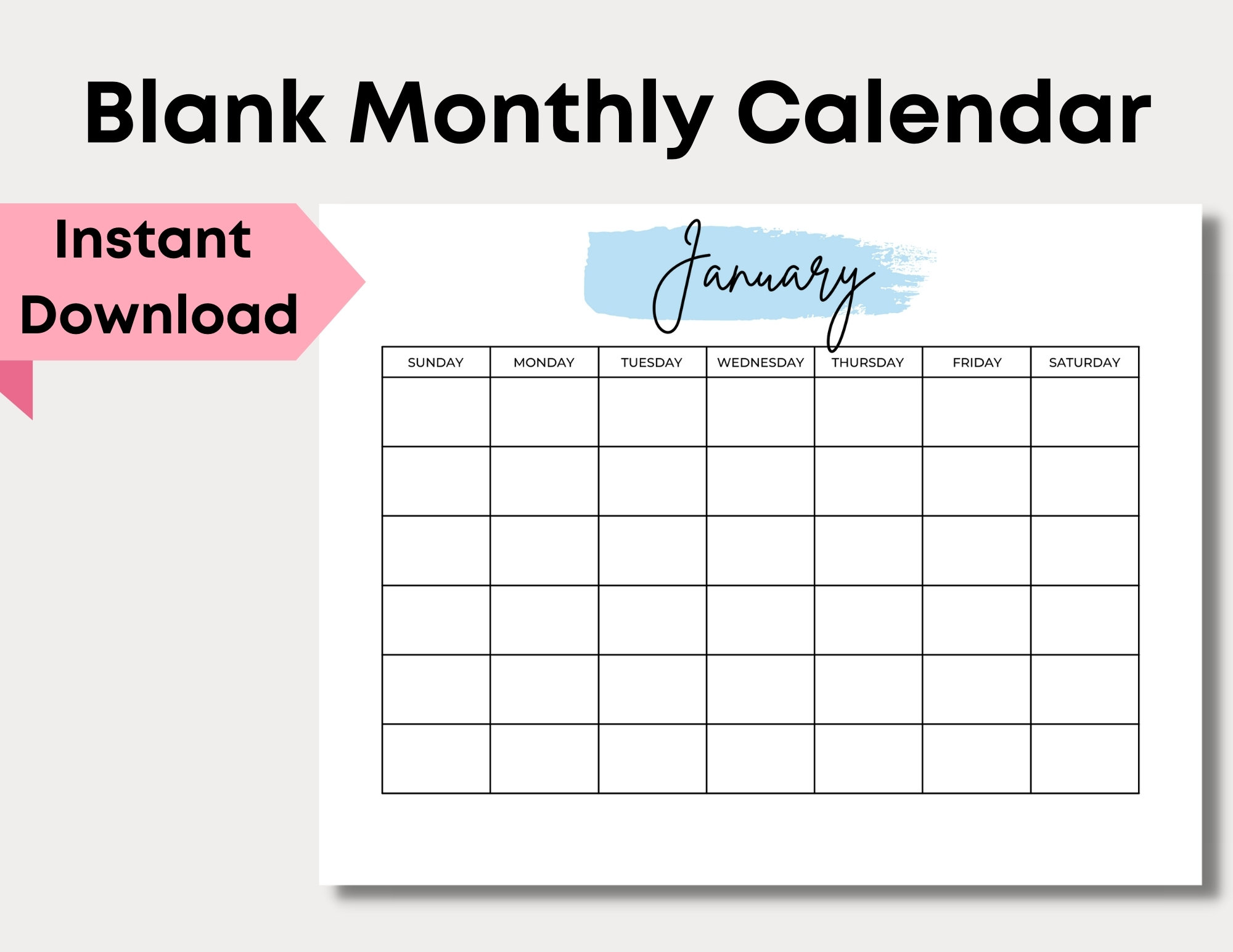 Download Printable Blank Monthly Calendar Pdf
