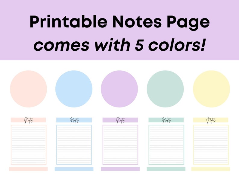 Printable Notes Page 8.5x11 Instant Download PDF Lined Notes - Etsy
