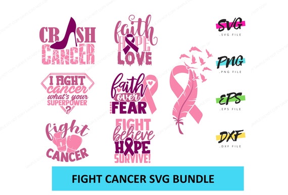 Fight Cancer Bundle SVG Png Dxf Eps Instant Graphic Download | Etsy