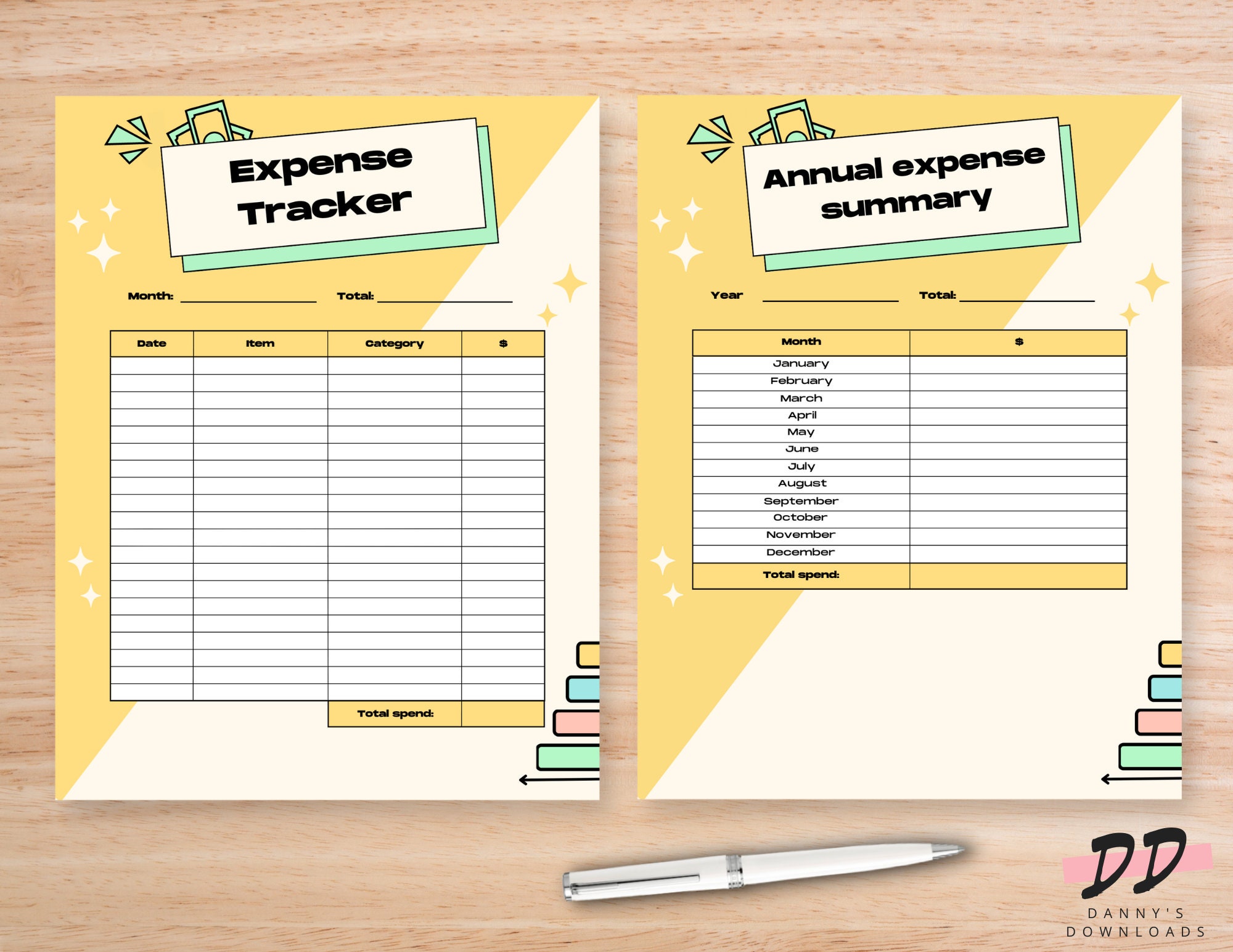 Expense Tracker BUNDLE 8.5x11 Printable Instant Download - Etsy