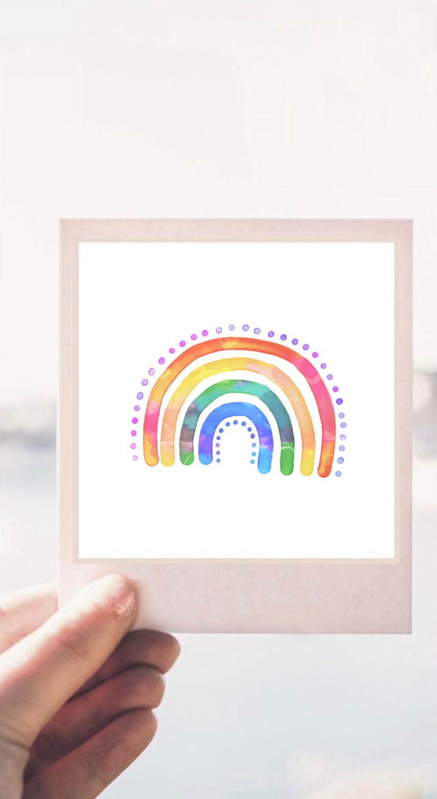 Cute Rainbow Watercolor Clipart PNG Premium Painted Instant - Etsy
