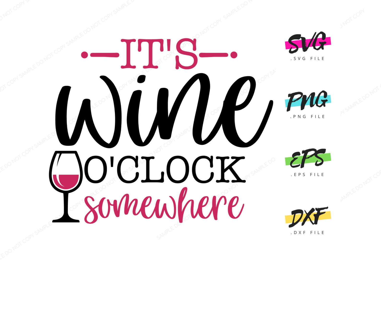 It's Wine O'clock Somewhere Premium SVG Instant - Etsy