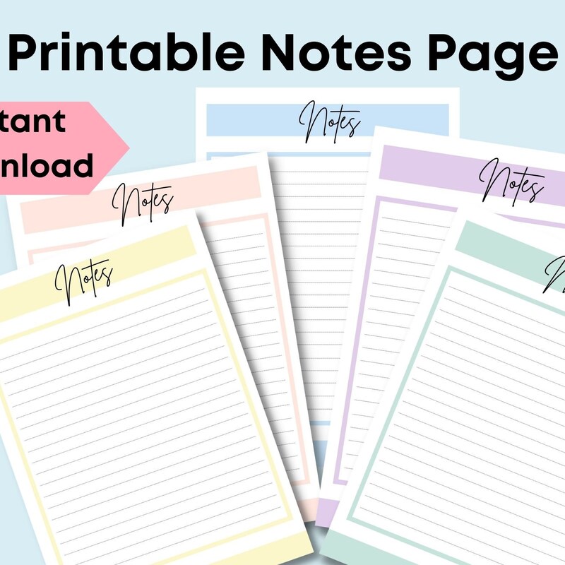 Notes Page Printable - Etsy