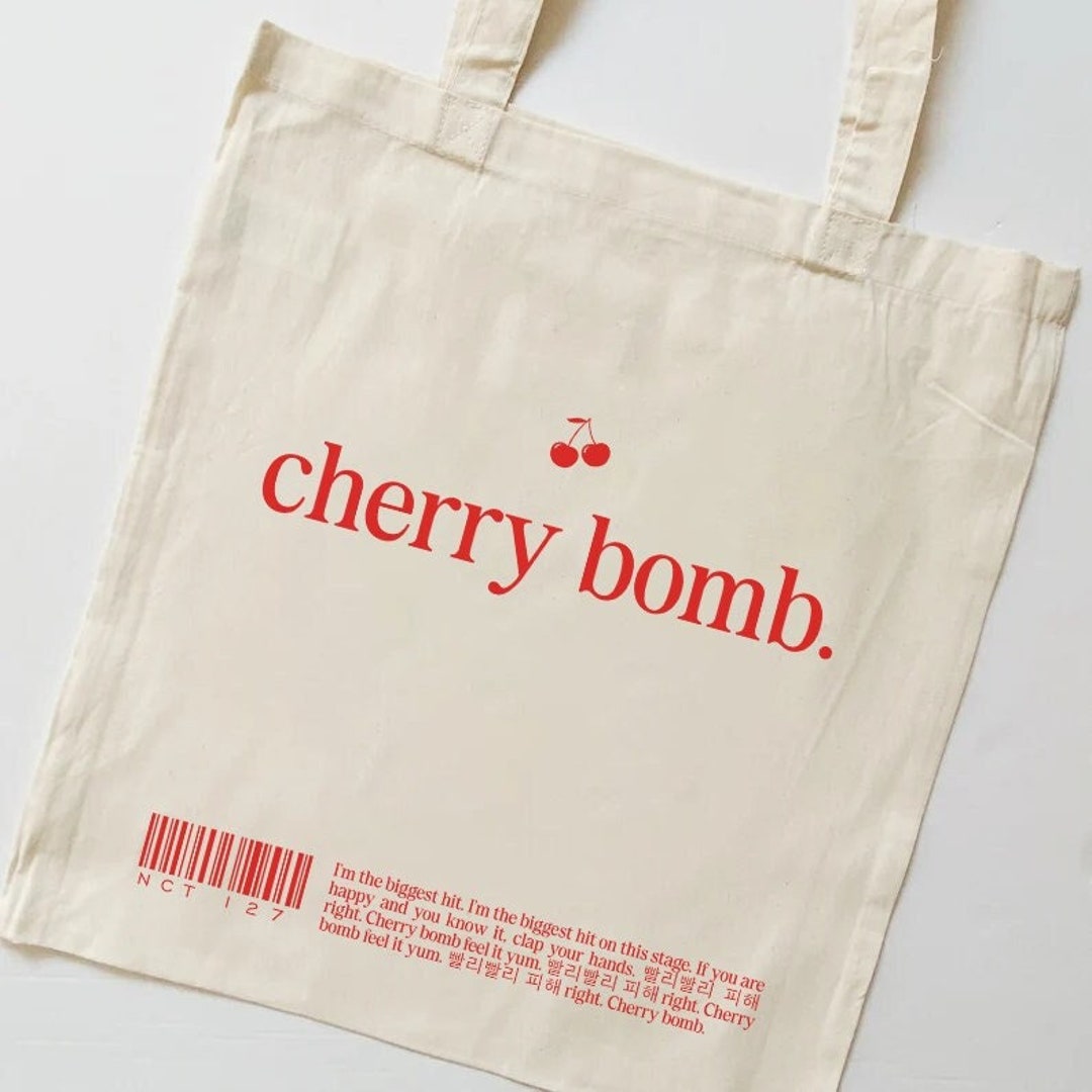 NCT 127 Cherry Bomb Tote Bag Canvas, Reusable, Grocery, Aesthetic ...
