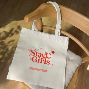 STAYC Girls Club Tote Bag Canvas, Reusable, Stay C, Stereotype, Run2u ...