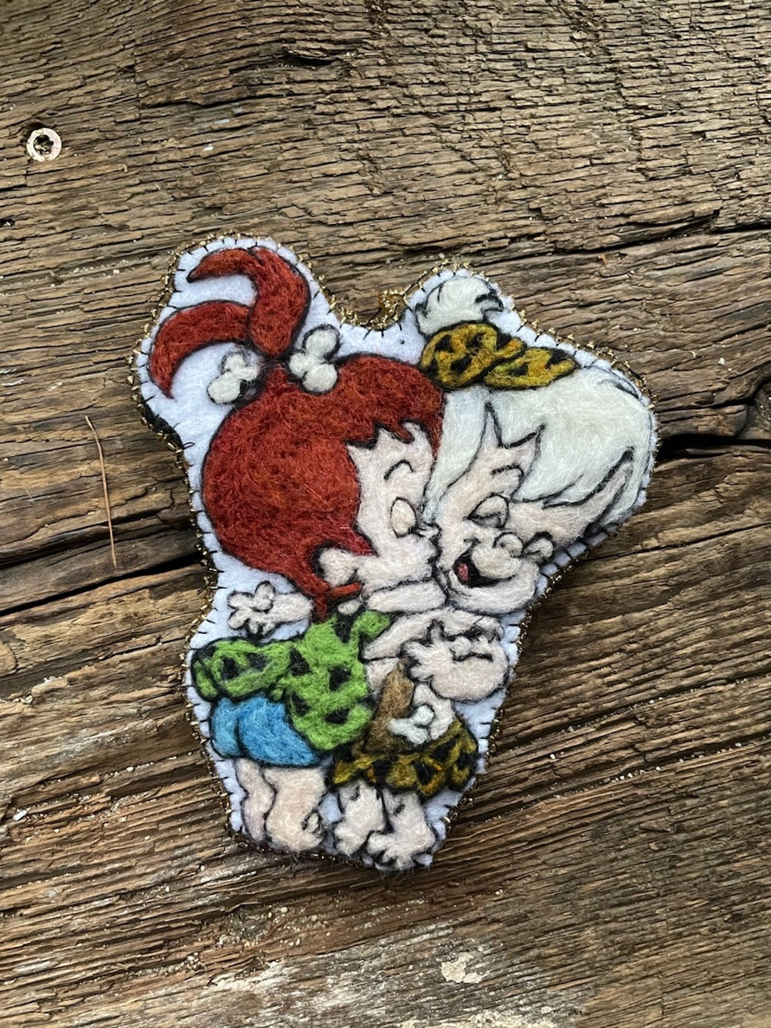 Pebbles and Bam Bam Flintstones Felted Ornament - Etsy