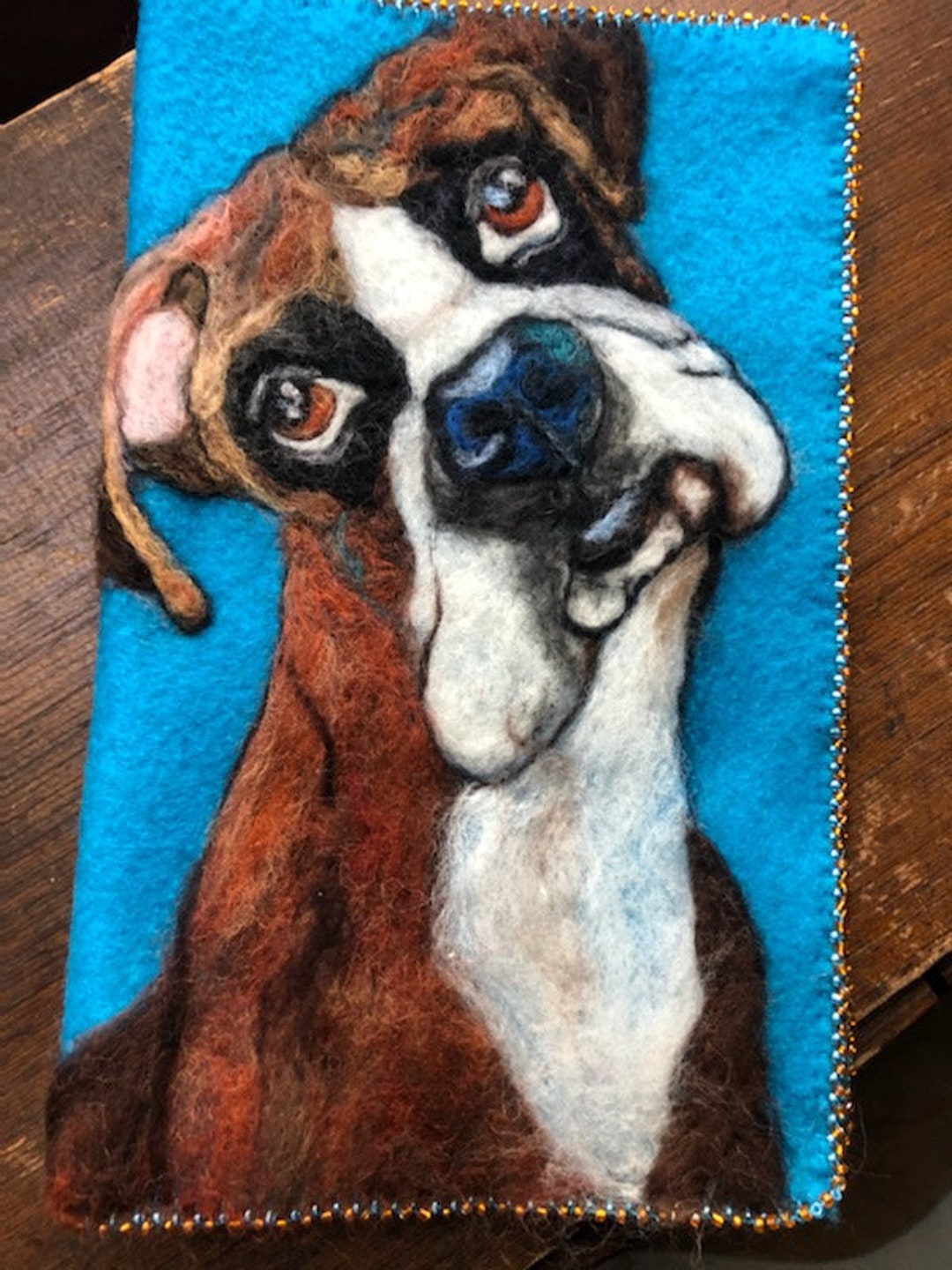 Adorable Hand Felted Boxer Dog Book Cover - Etsy