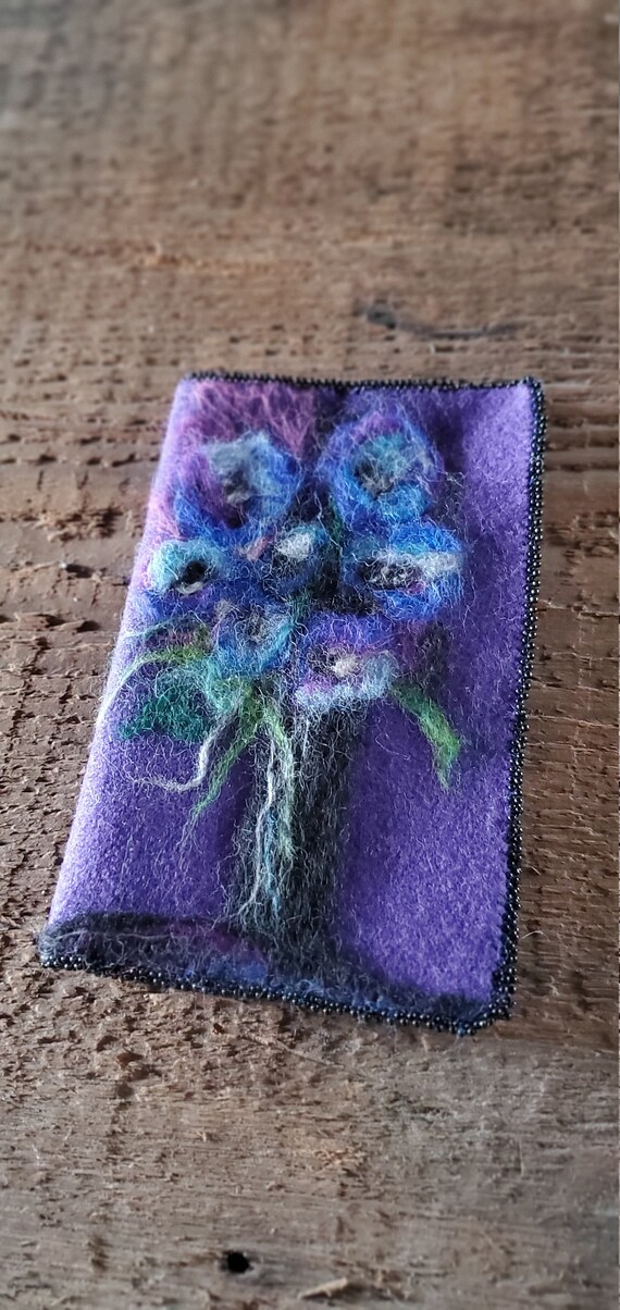 Hand Felted Purple Blue Notebook Cover - Etsy