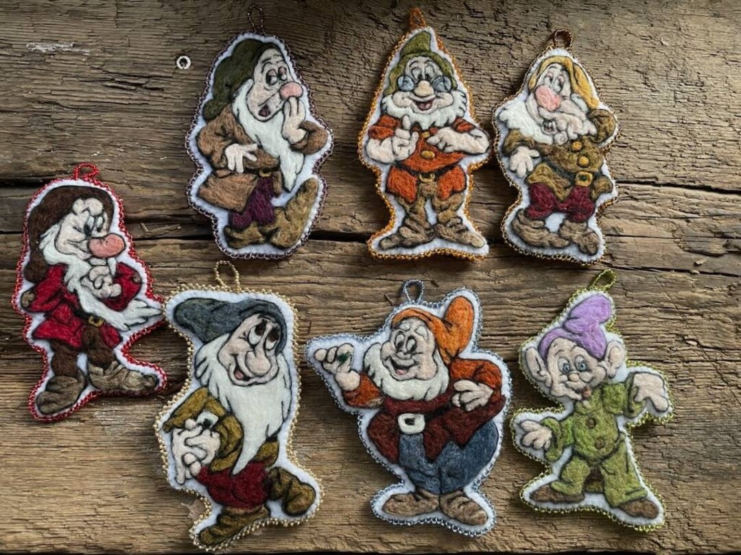 7 Dwarf Felted Ornament Collection - Etsy