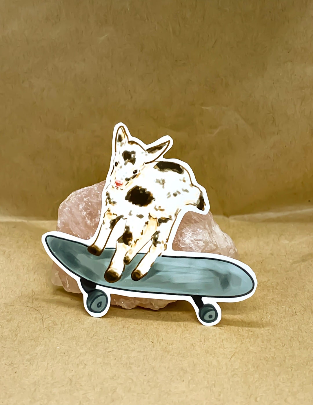 Goat on a Skateboard Weatherproof Sticker - Etsy