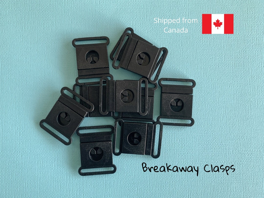 Breakaway Clasps 4 or 10 Pcs, Black Plastic Safety Buckles, Lanyard ...