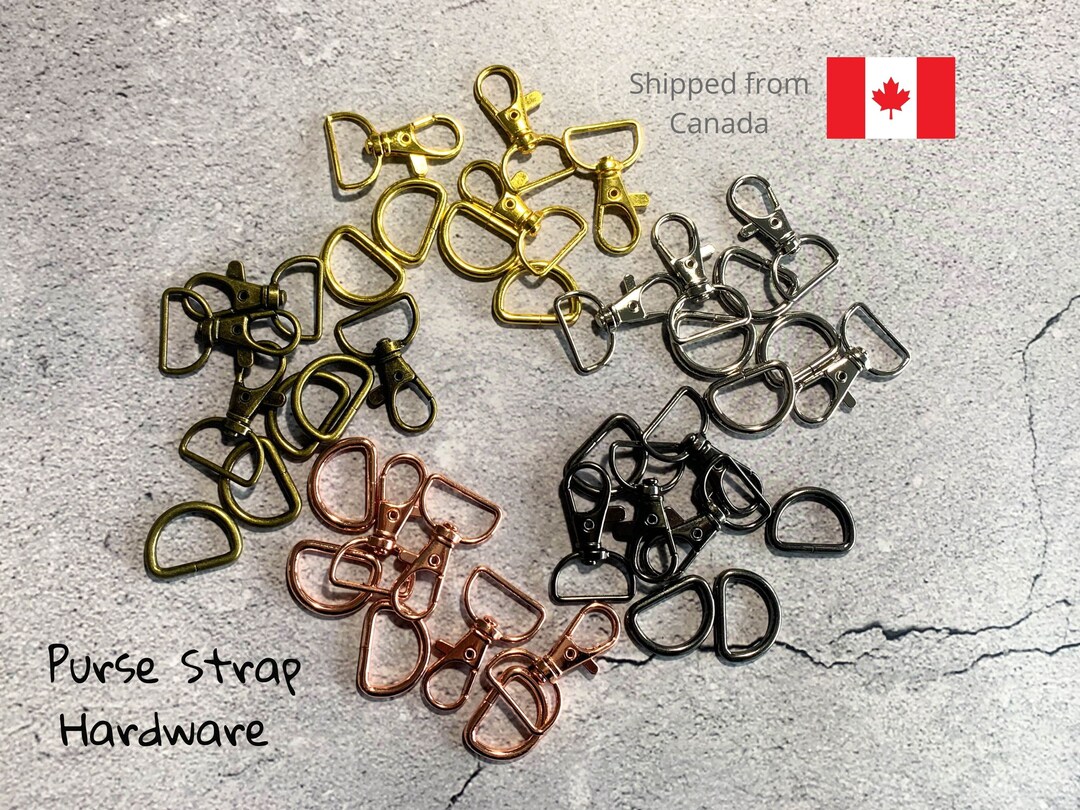 Purse Strap Hardware, Swivel Snap Clasp and D Ring 2 Piece Set, Fits ...