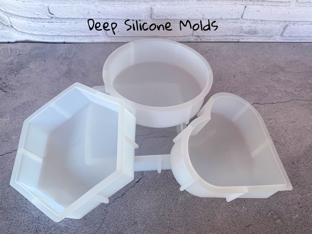 Deep Silicone Molds for Resin Making, 2 Inch Deep Moulds, Heart, Round ...