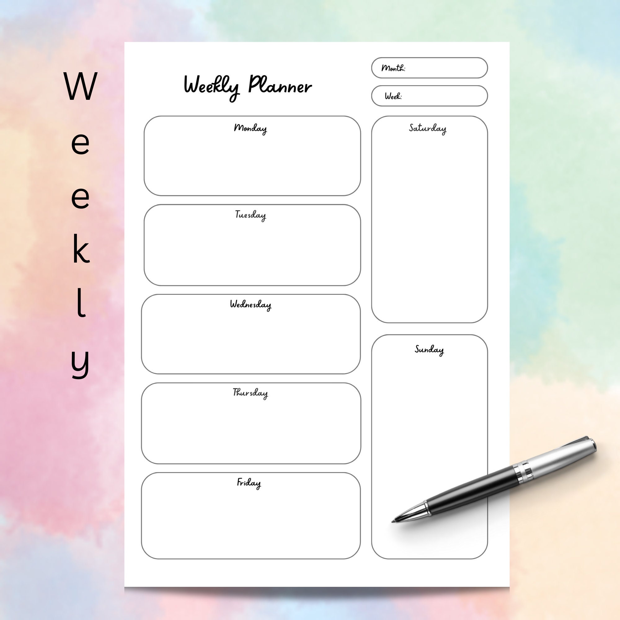 Printable Daily and Weekly Planner Templates - Etsy
