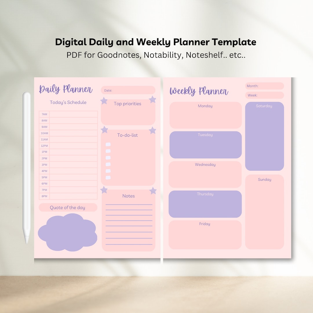 Daily/weekly Digital Planner Templates - Etsy