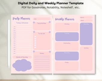 Printable Daily and Weekly Planner Templates - Etsy