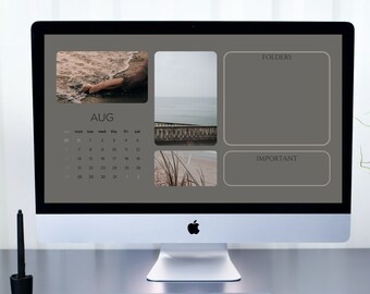 OCT 2022 DEC 2023 Elegant Blue Aesthetic Desktop Wallpaper Organizer ...