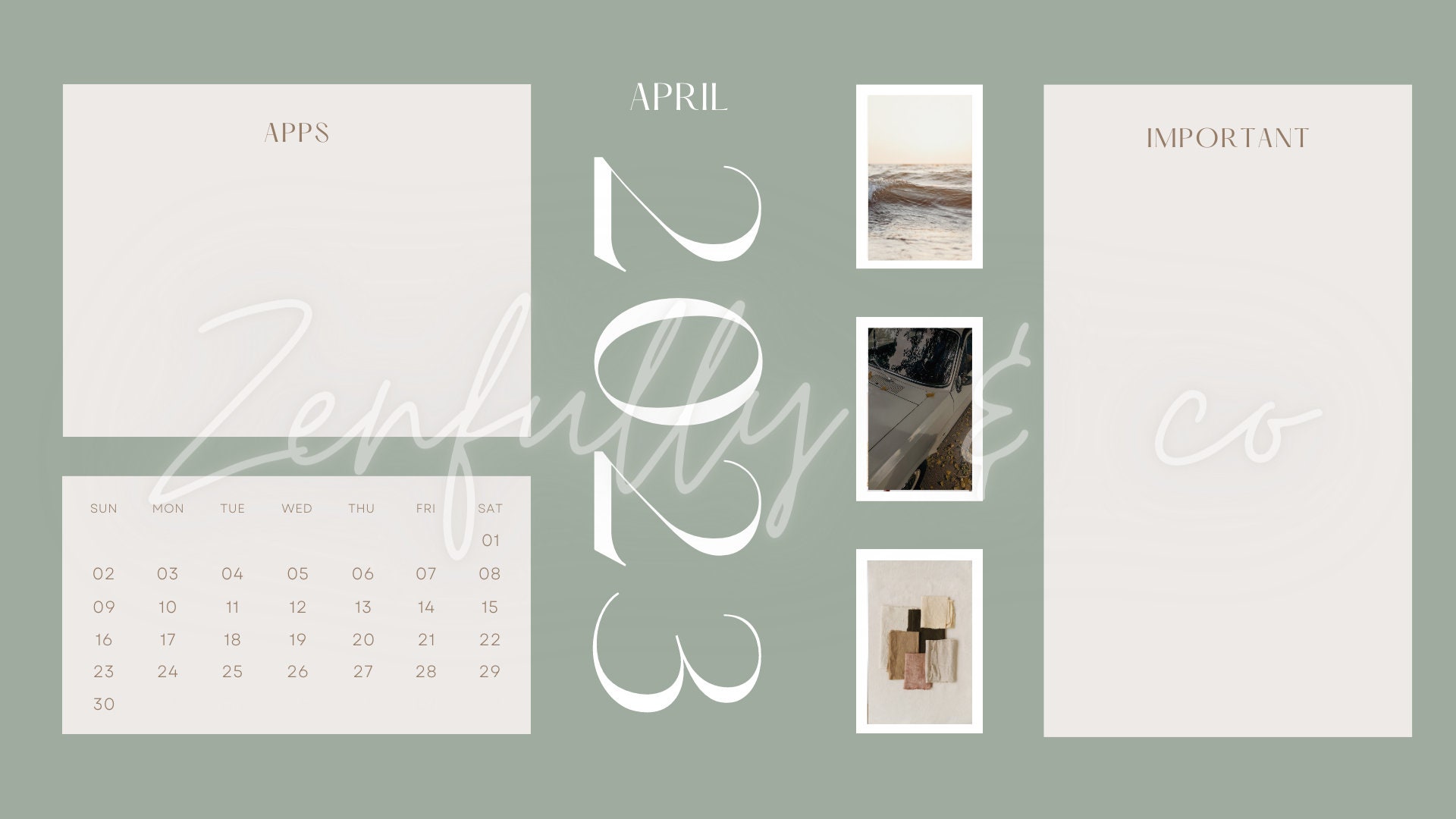 MARCH 2023 - DEC 2023 SIMPLY Chic Aesthetic Desktop Wallpaper Organizer ...