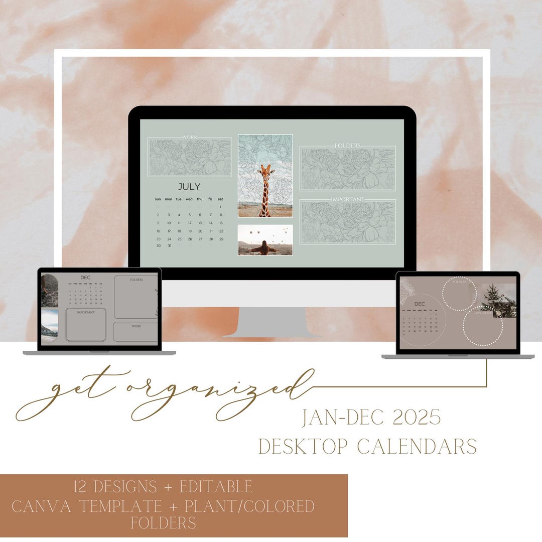 2025 MINIMALIST Floral Themed Aesthetic Wallpaper Organizer for the ...