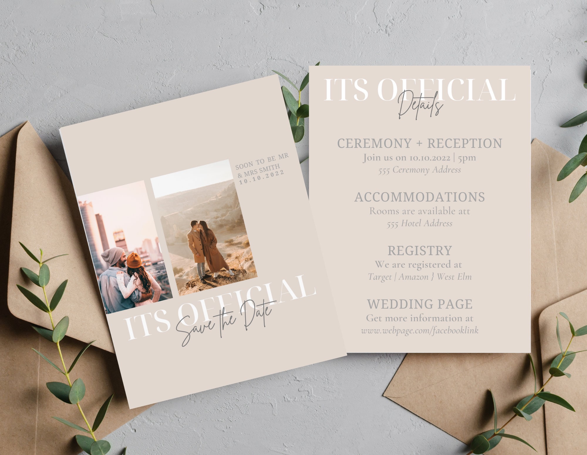 It's Official Wedding Invitation Template for CANVA Change All ...