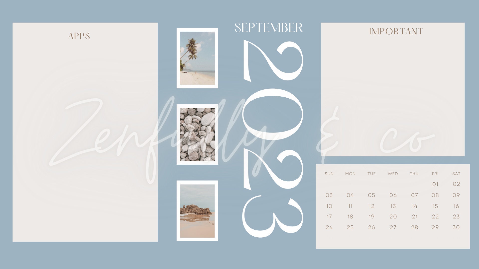 MARCH 2023 - DEC 2023 SIMPLY Chic Aesthetic Desktop Wallpaper Organizer ...